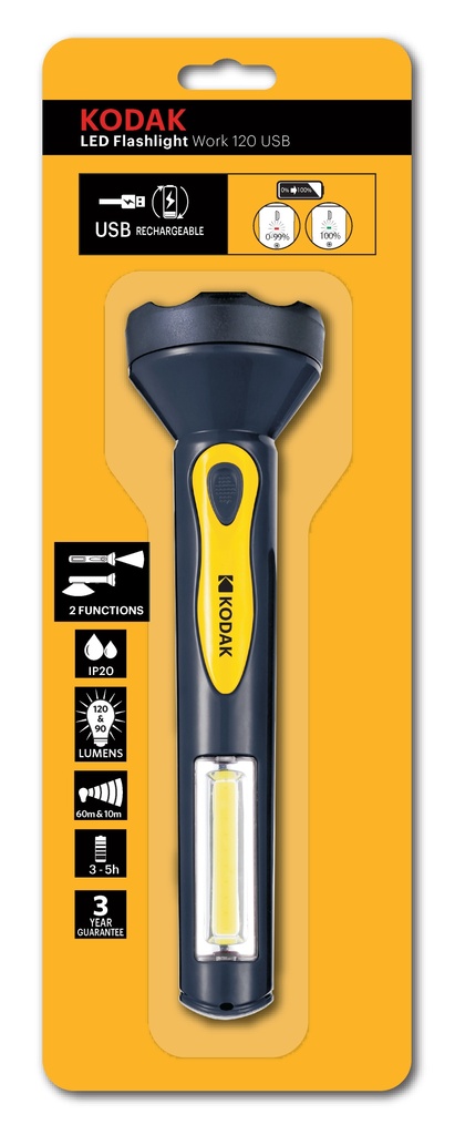 KODAK LED Flashlight Rechargeable 120 Work